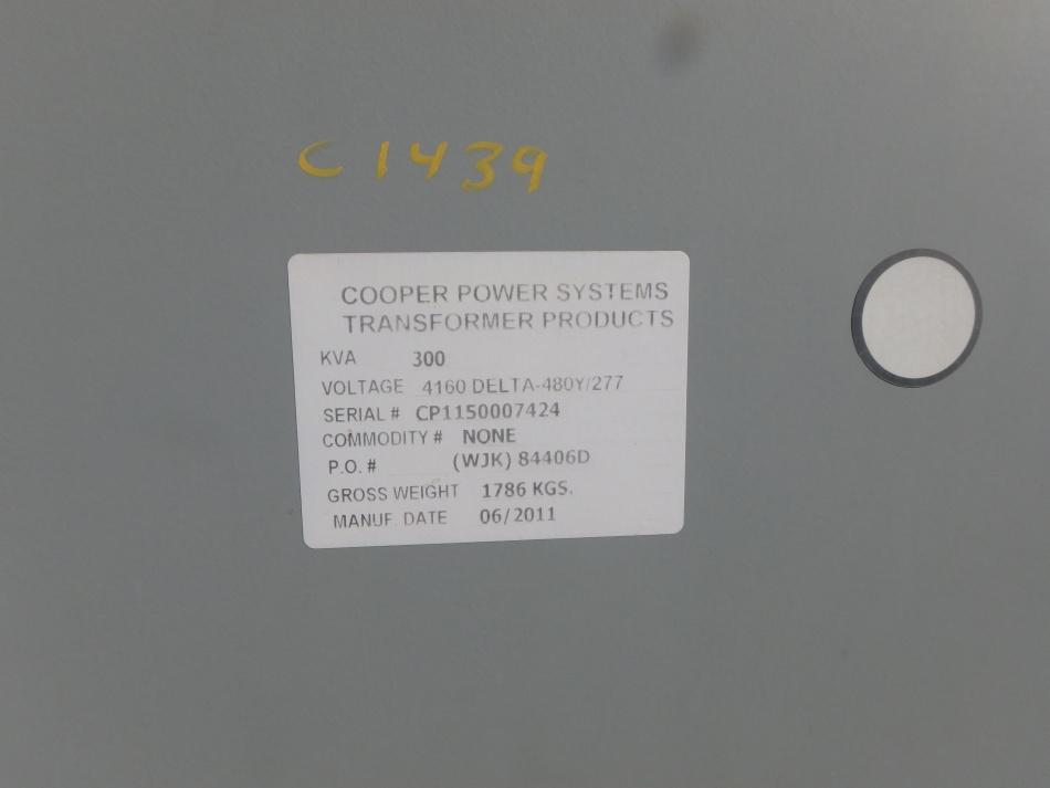300 KVA COOPER 3-PHASE PADMOUNT TRANSFORMER - Nelson Machinery ...