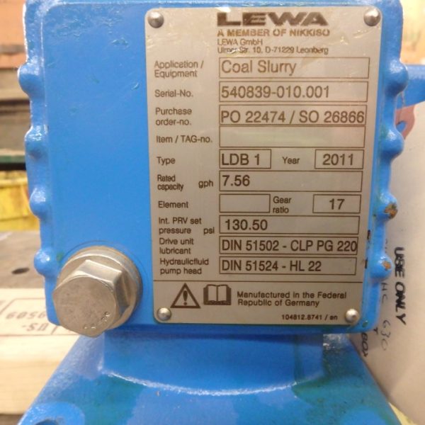 LEWA Ecoflow Metering Pump x 2 - Nelson Machinery & Equipment Ltd.