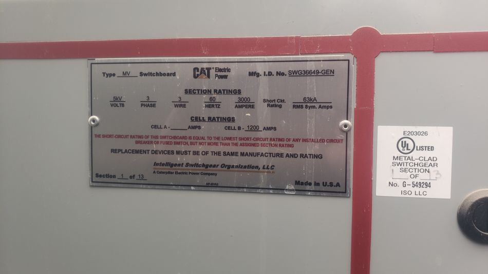 5 KV Caterpillar Switchgear - Nelson Machinery & Equipment Ltd.