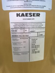 Kaeser CS121 Compressor with Air Dryer - Nelson Machinery
