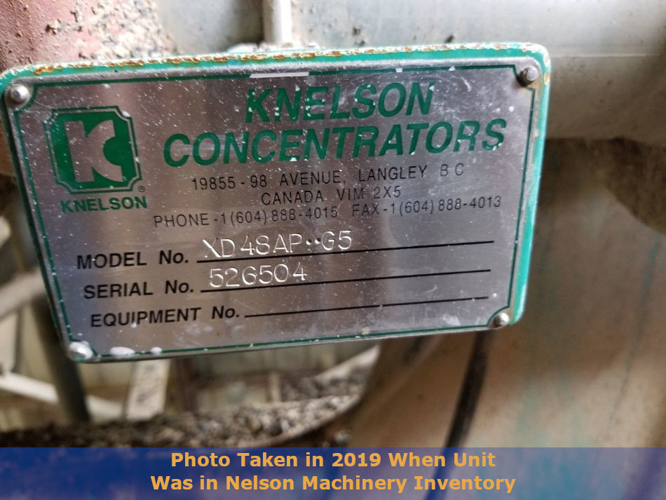 48" Knelson XD48 Concentrator With Controls - Nelson Machinery