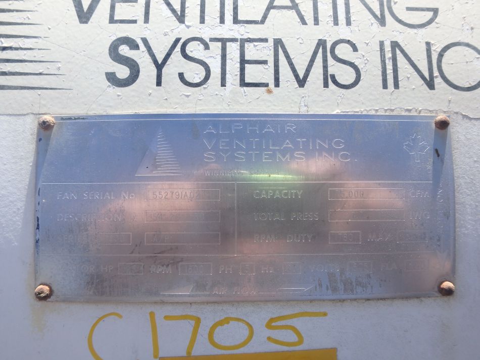 54" Alphair Ventilation Fan - Nelson Machinery & Equipment Ltd.