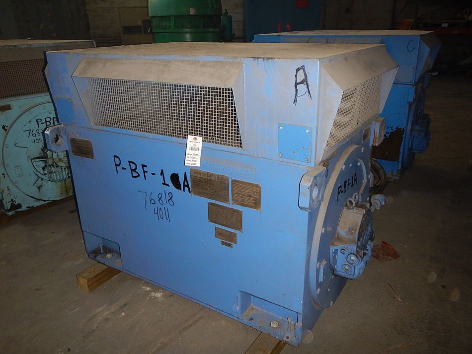 1500 HP Westinghouse Motor -4000 Volt- Nelson Machinery