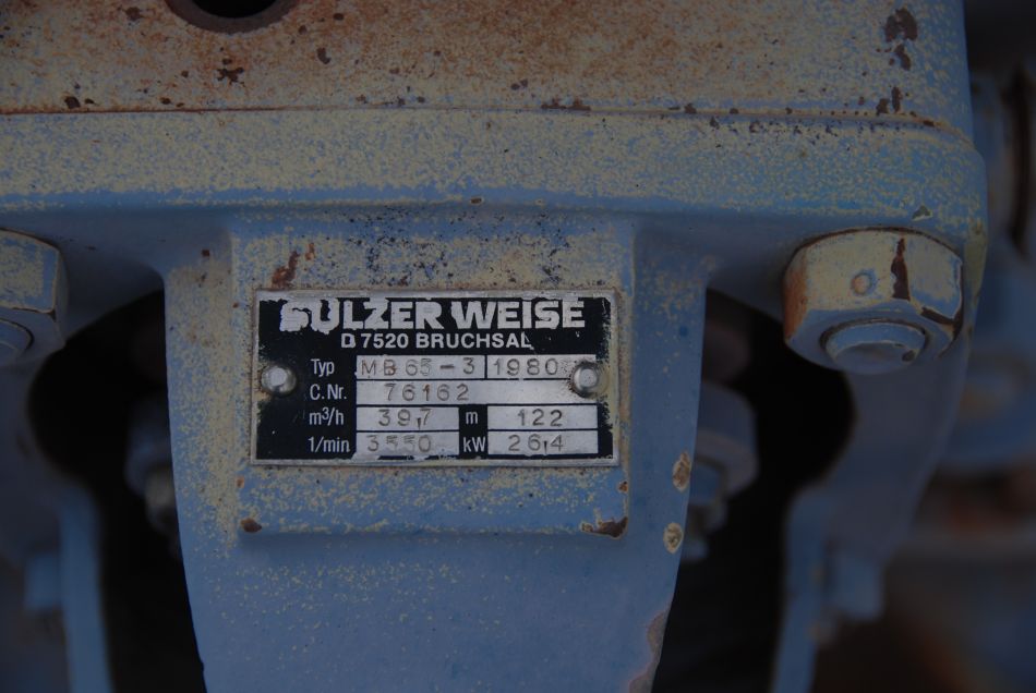 2.5" x 3" Sulzer Weise High Pressure Centrifugal Pump- Nelson