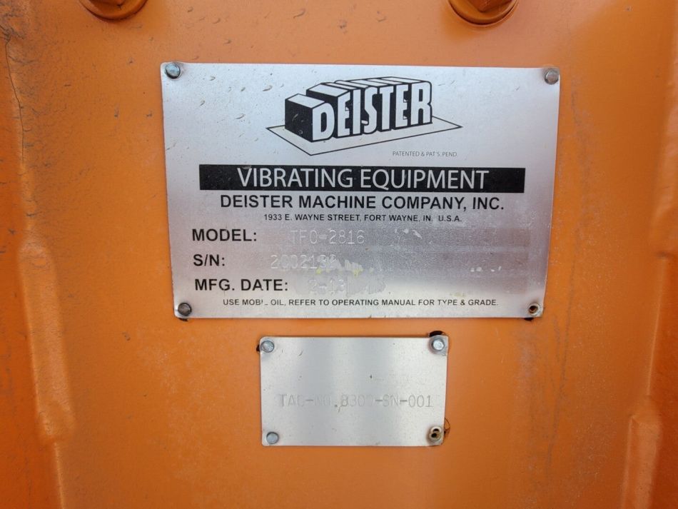 8' x 16' Deister Vibrating Screen TFO-2816 - Nelson Machinery