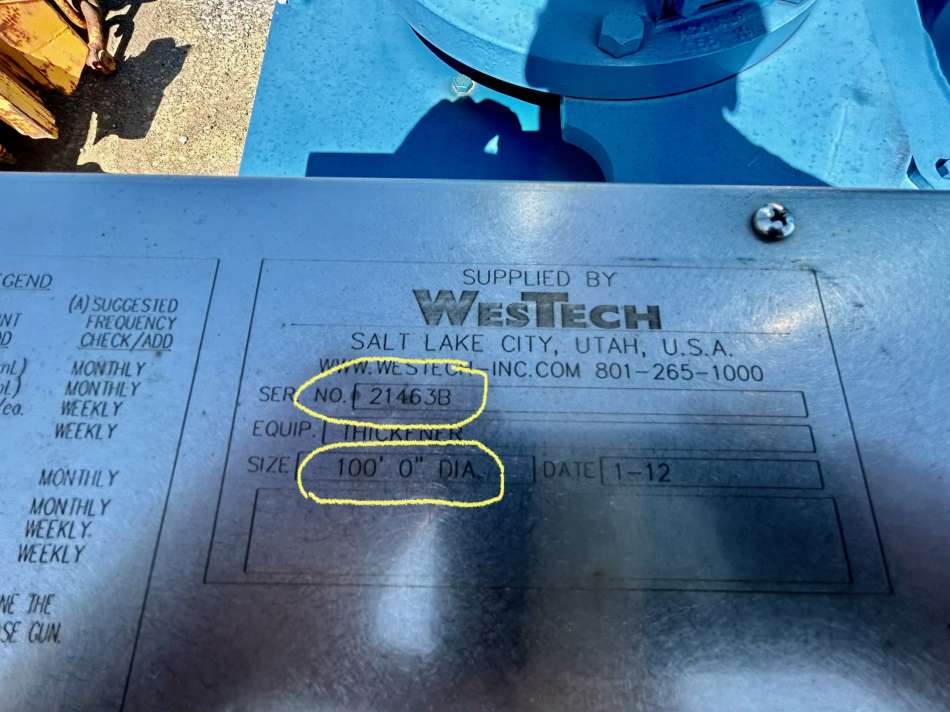 100' Westech Thickener Drive- Nelson Machinery & Equipment Ltd.